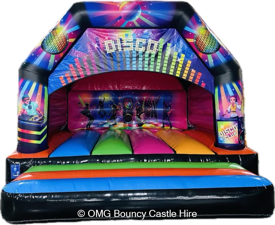 15ft x 15ft Adult/Childrens Multicoloured Disco Themed Bouncy Castle ...
